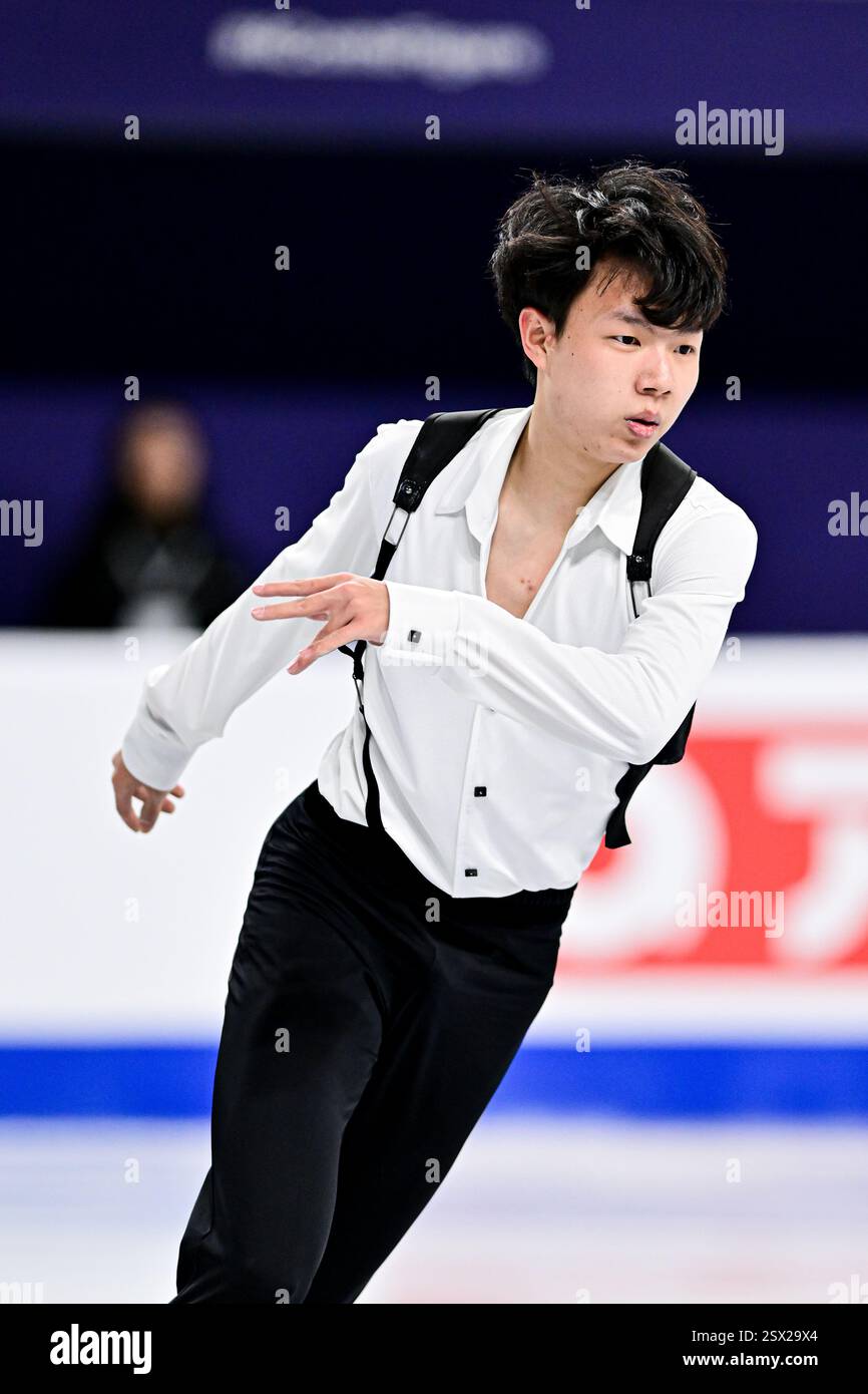 Zhiming PENG (CHN), during Men Free Skating, at the ISU Four Continents ...