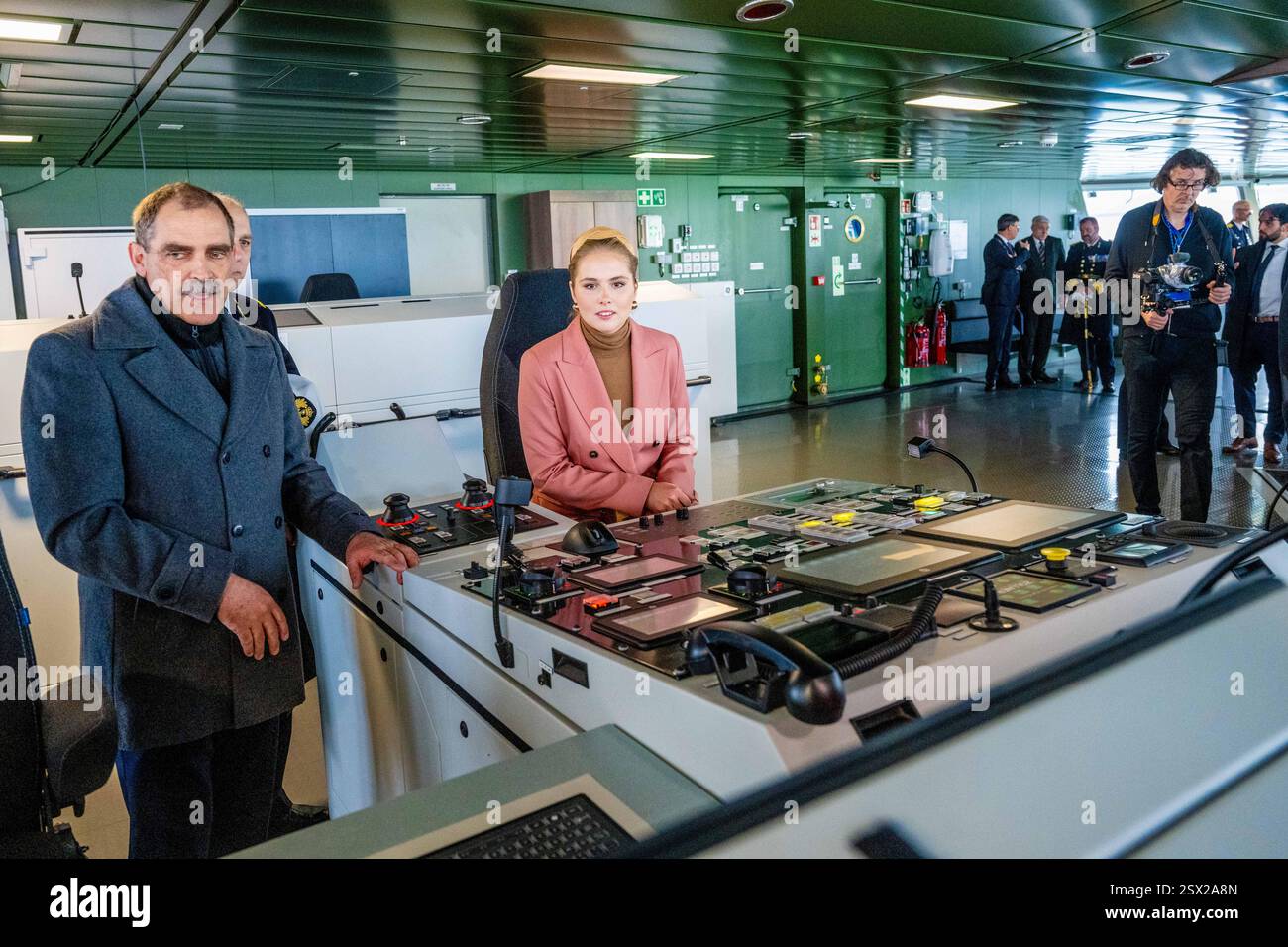 Princess Amalia at the christening of the Combat Support Ship Den ...