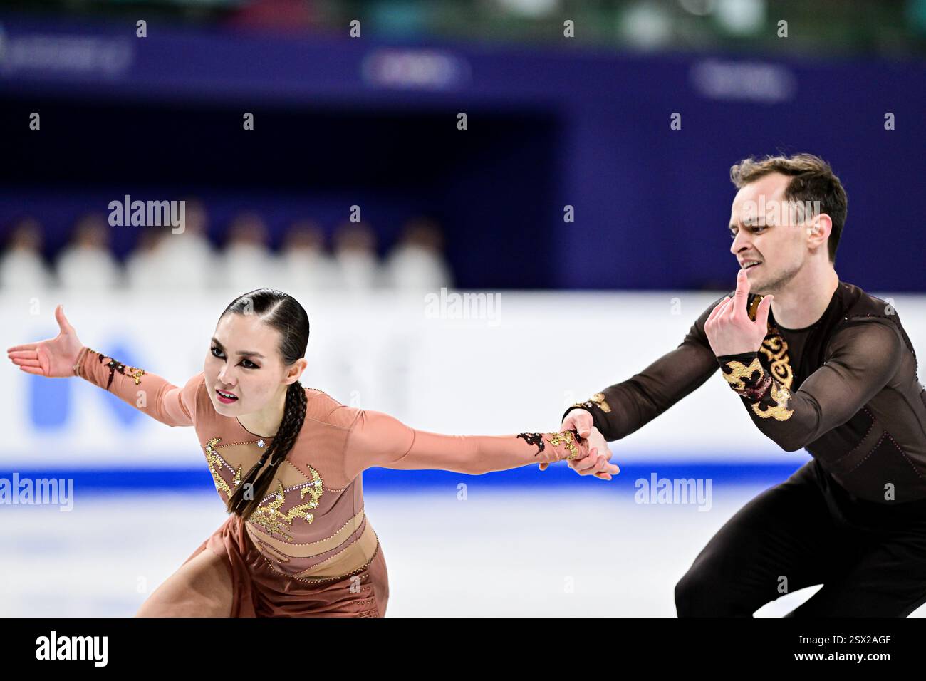 Gaukhar NAURYZOVA & Boyisangur DATIEV (KAZ), during Ice Dance Free Dance, at the ISU Four ...