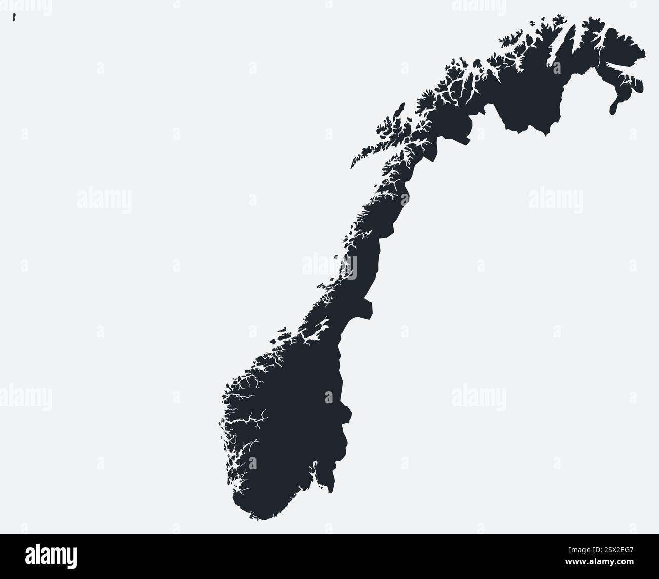Norway map. Just a simple border map. Shape of the country. Flat blank ...