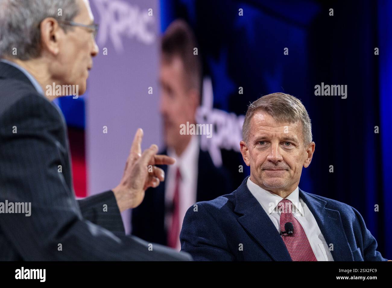 Washington Dc, USA. 22nd Feb, 2025. Private military Blackwater founder, Erik Prince sits in ...