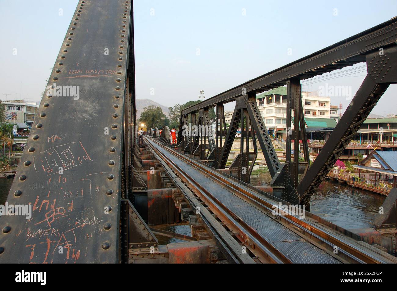 The iconic Railway Bridge over the Kwai River in Kanchanaburi, Thailand ...