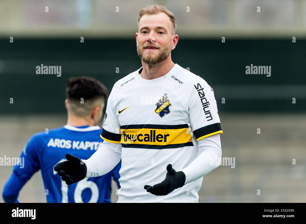 250222 AIKs John Guidetti under fotbollsmatchen i Svenska Cupen mellan ...