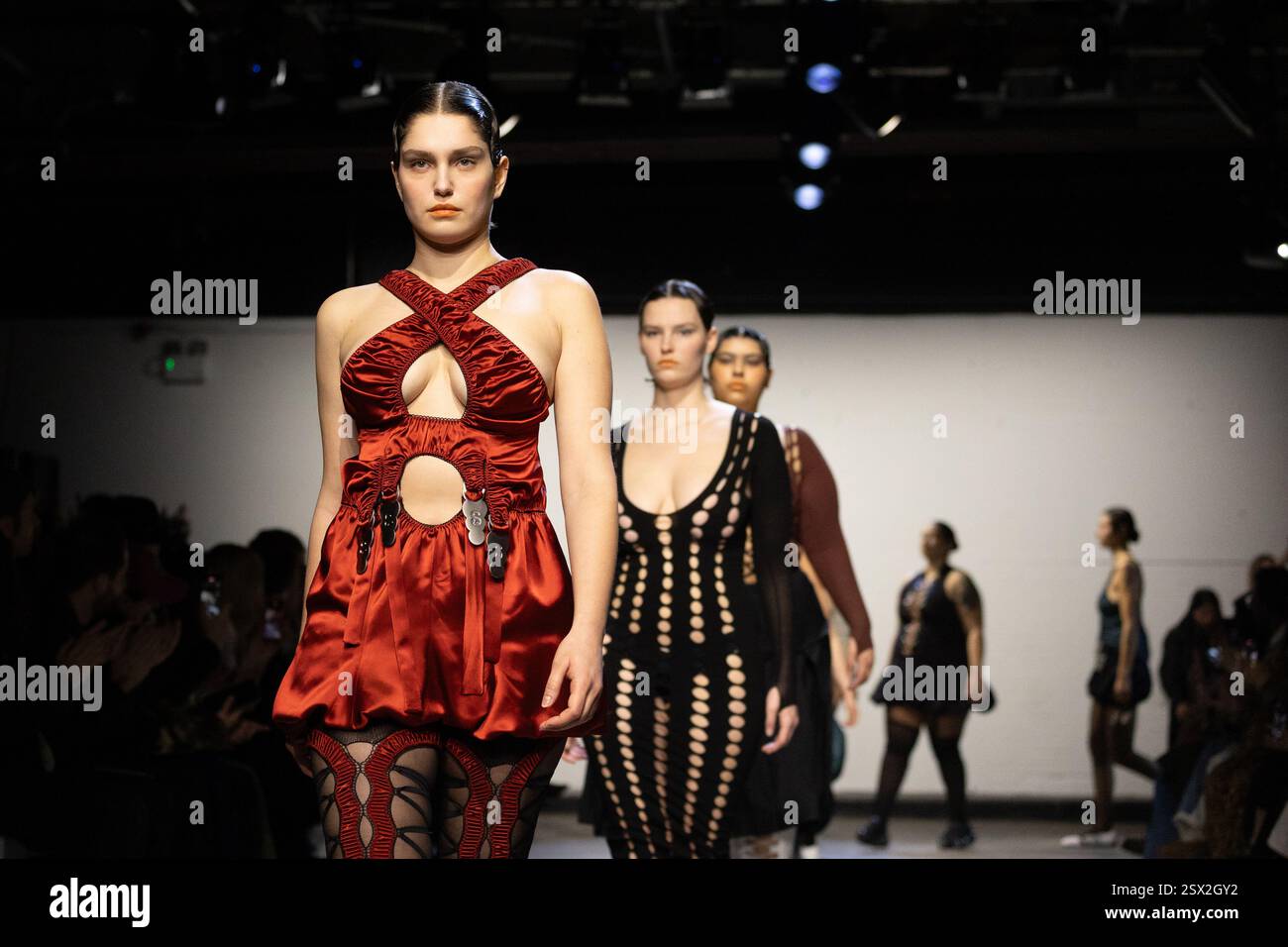 London, UK. Saturday February 22, 2025. Models on the catwalk at the ...