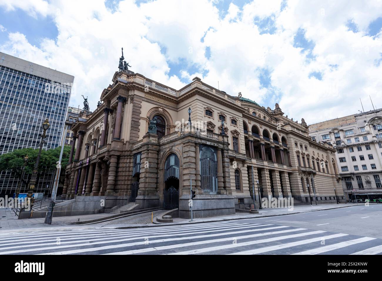 Sao Paulo, Brazil - dec,29 2024: Majestic facade of the Municipal ...