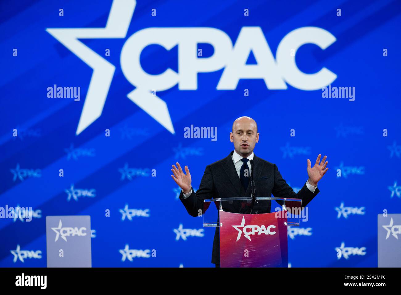 White House Deputy Chief of Staff Stephen Miller speaks at the 2025 ...
