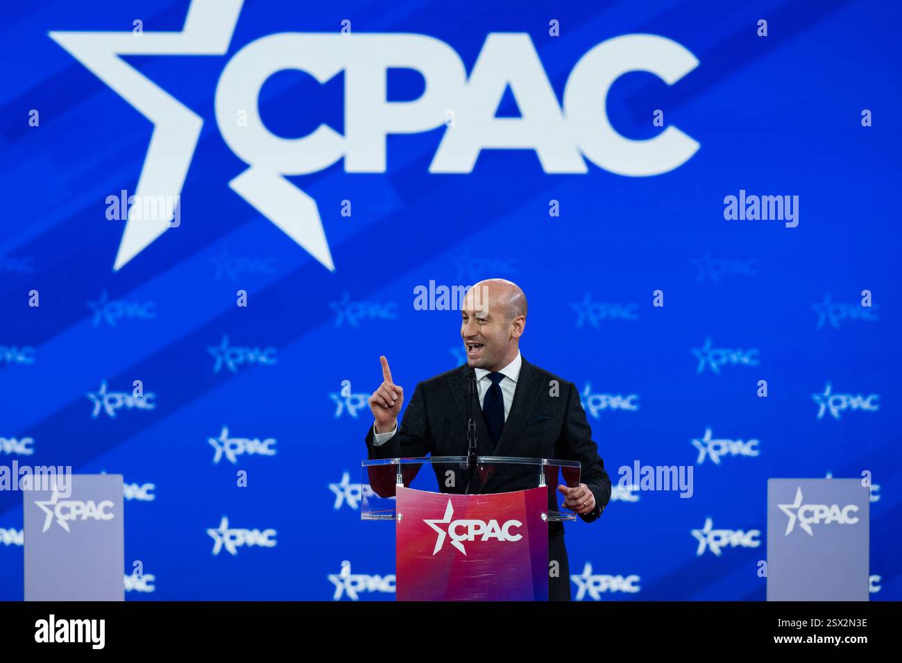White House Deputy Chief of Staff Stephen Miller speaks at the 2025 ...