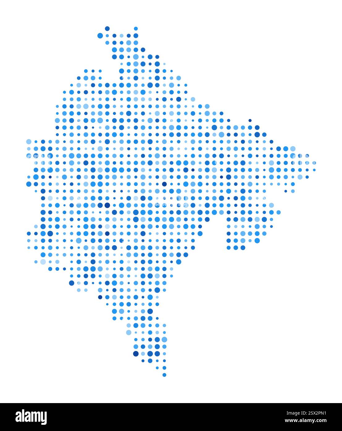Montenegro dot map. Country digital style shape. Montenegro vector ...
