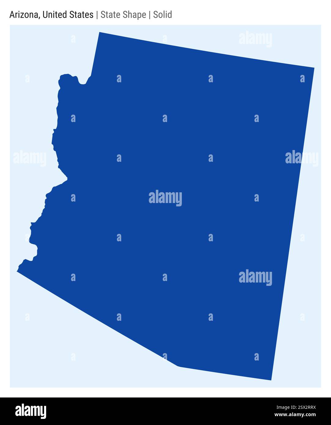 Arizona, United States. Simple vector map. State shape. Solid style ...