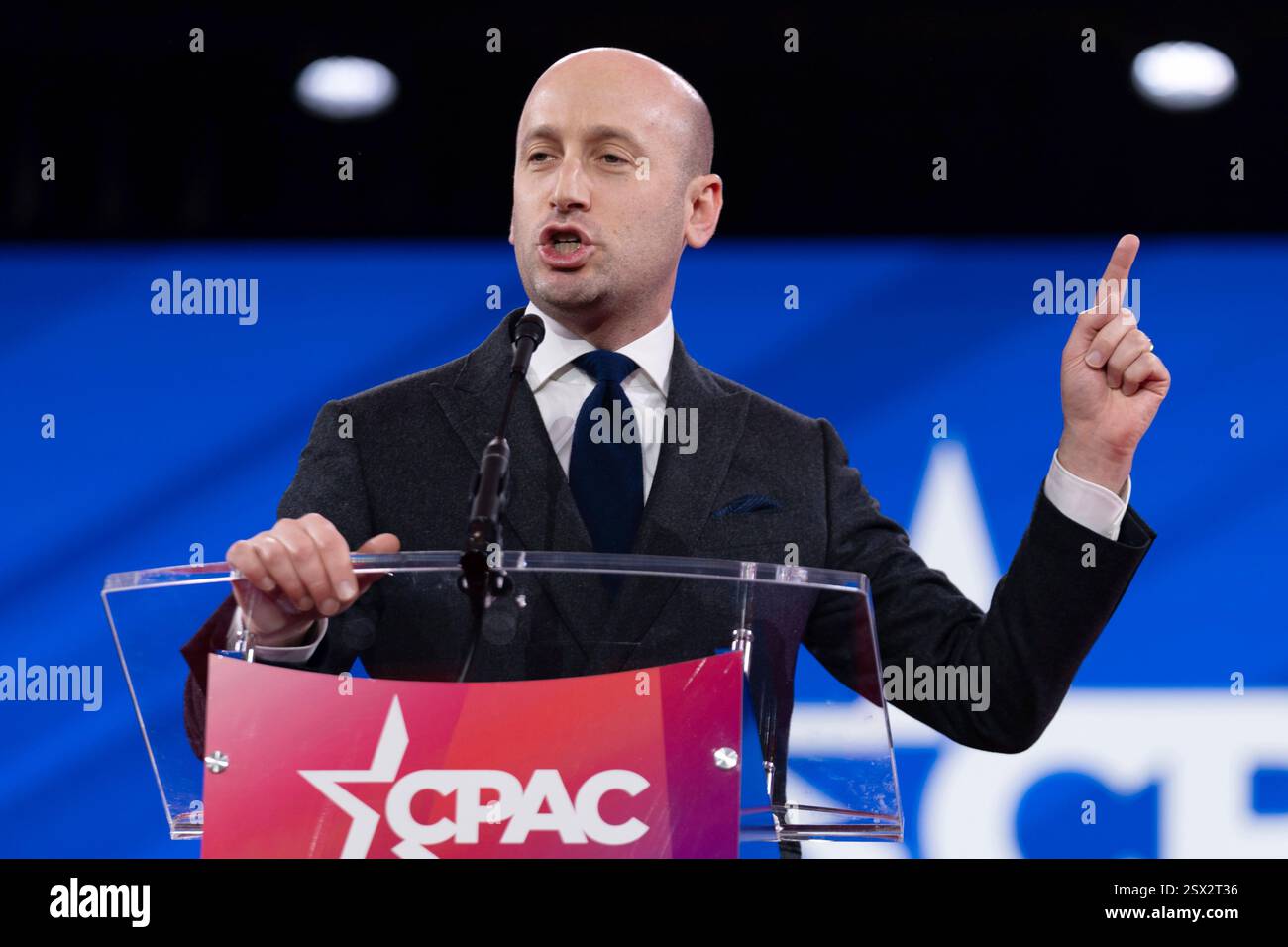 White House deputy chief of policy Stephen Miller speaks at the ...