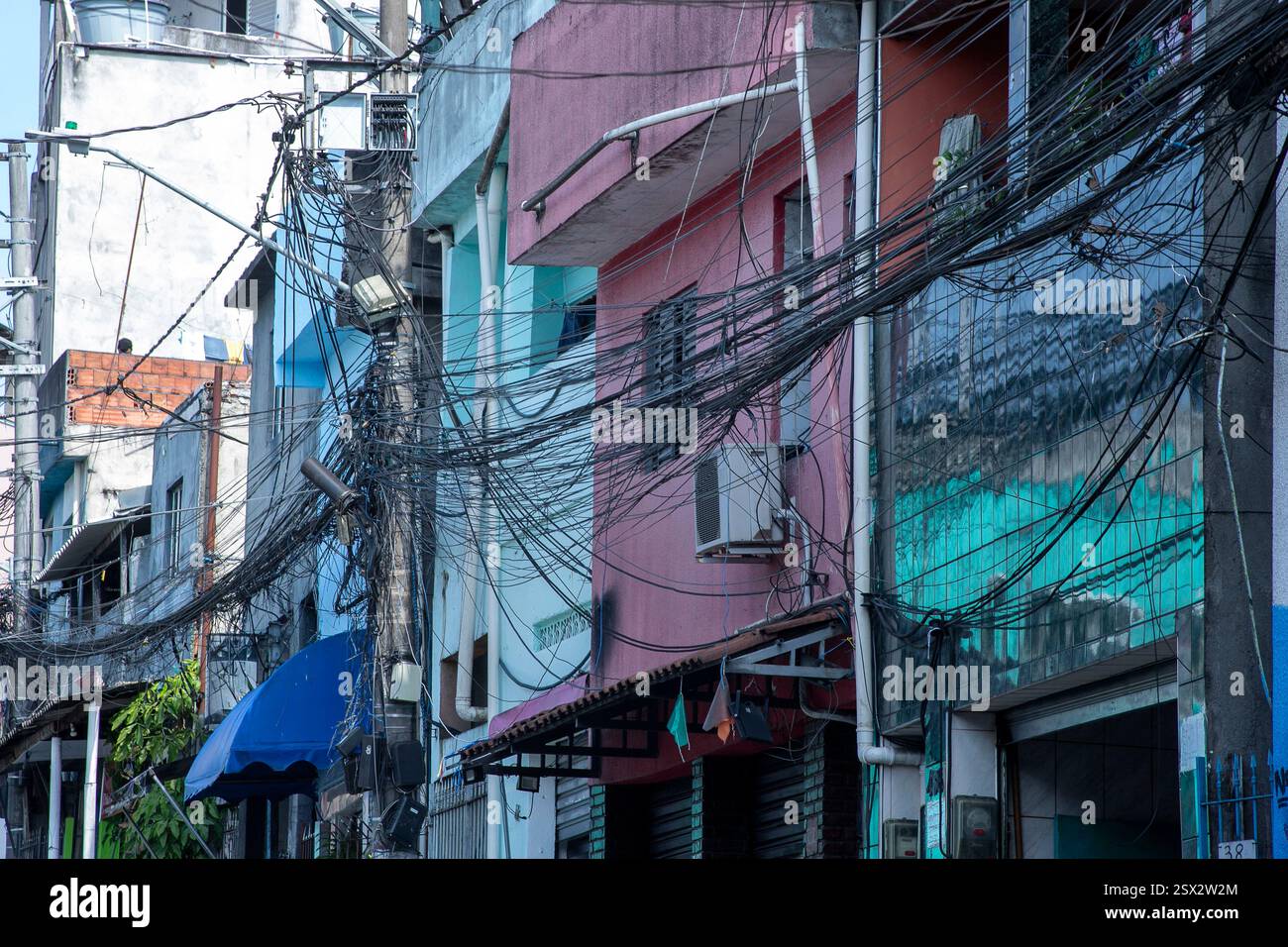 View of buildings in alleys of Paraisopolis, the largest favela in São ...