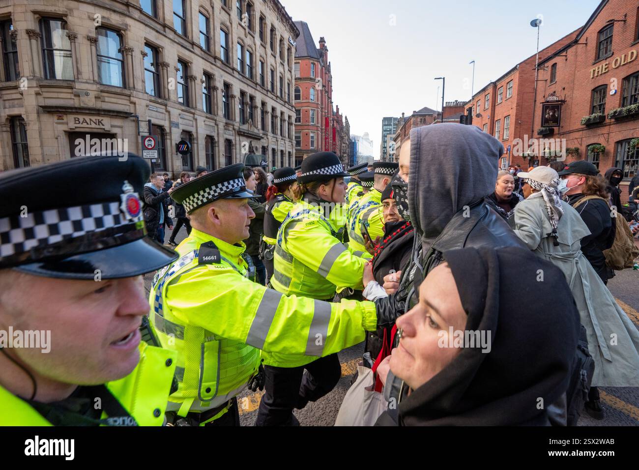 Police clash with anti fascist demonstrators. UKIP demonstration led by ...