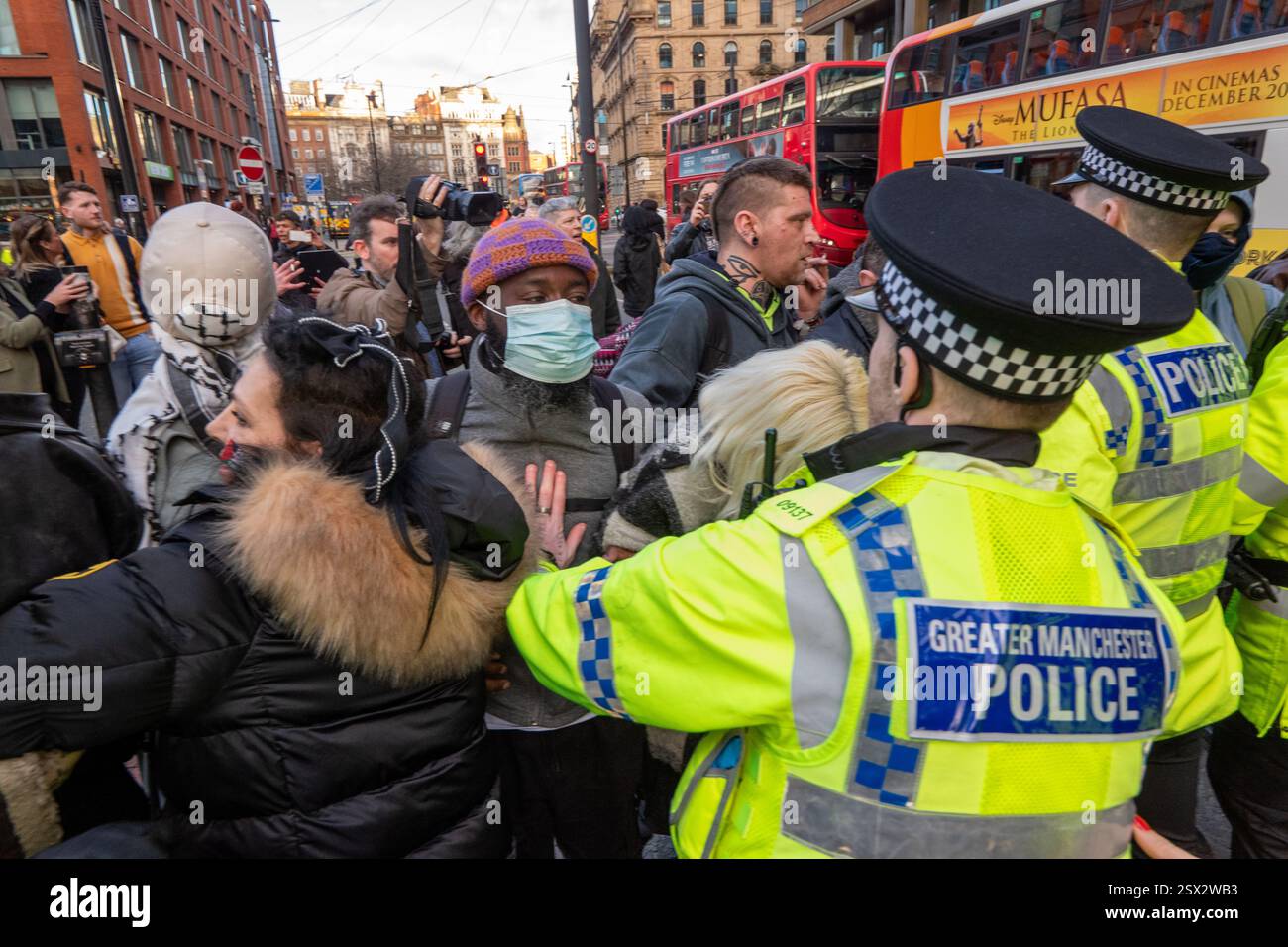Police clash with anti fascist demonstrators. UKIP demonstration led by ...