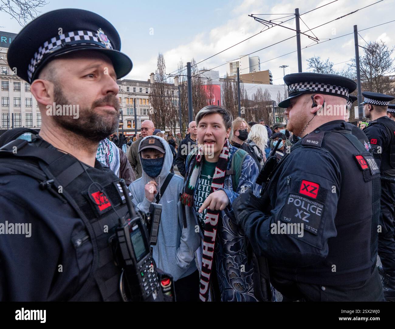 Police clash with anti fascist demonstrators. UKIP demonstration led by ...