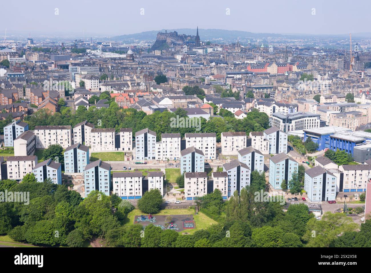 View of Edinburgh, Scotland, featuring the historic city skyline with ...