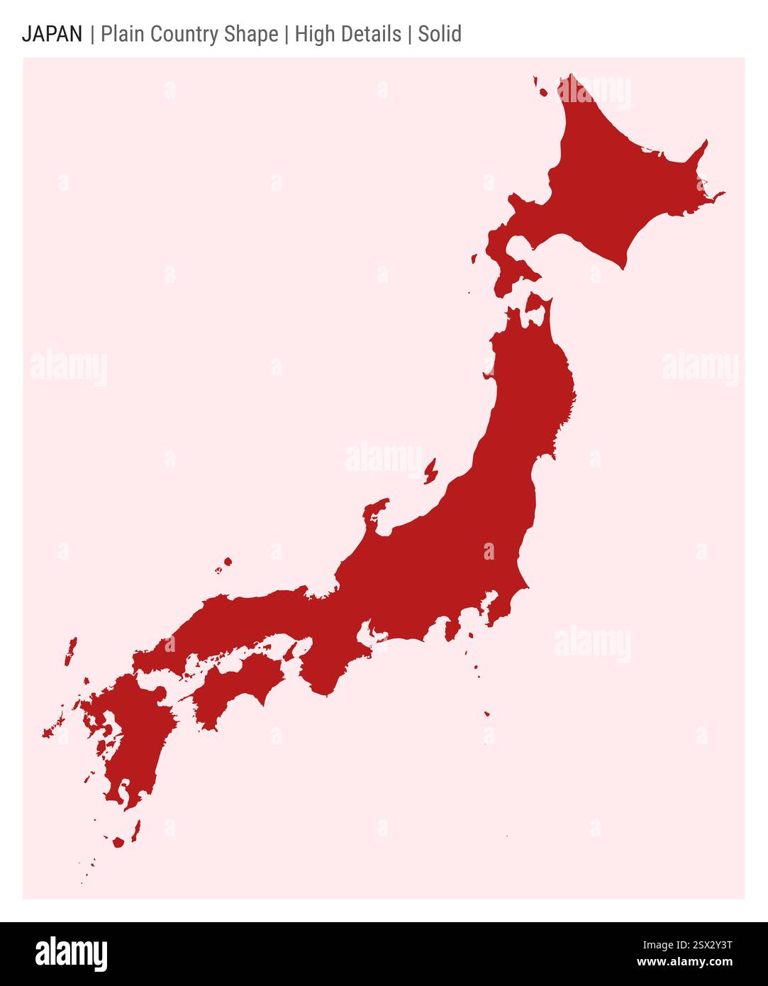 Japan plain country map. High details. Solid style. Shape of Japan ...