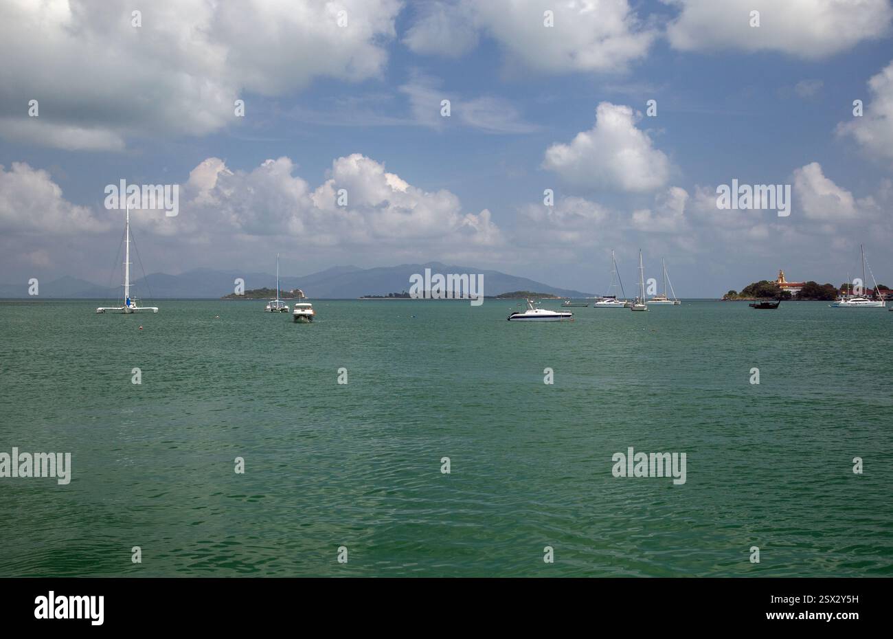 Krabi, Thailand, February 6th, 2025, seascape showing the many islands ...