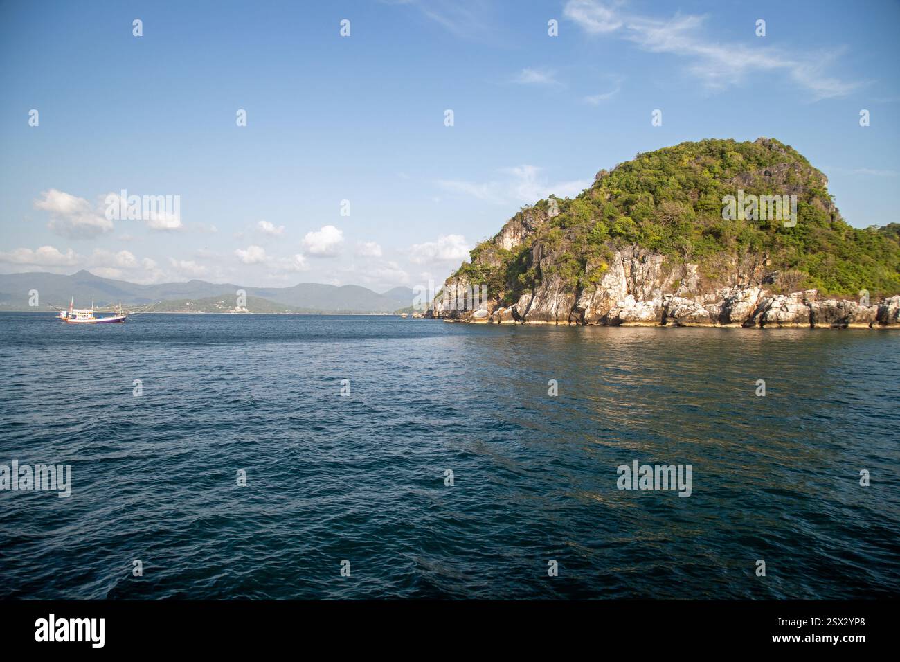 Krabi, Thailand, February 6th, 2025, seascape showing the many islands ...