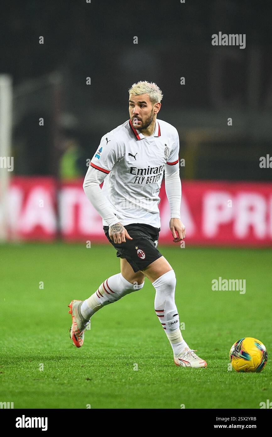 Torino, Italia. 22nd Feb, 2025. AC Milan's Theo Hernandez during the ...