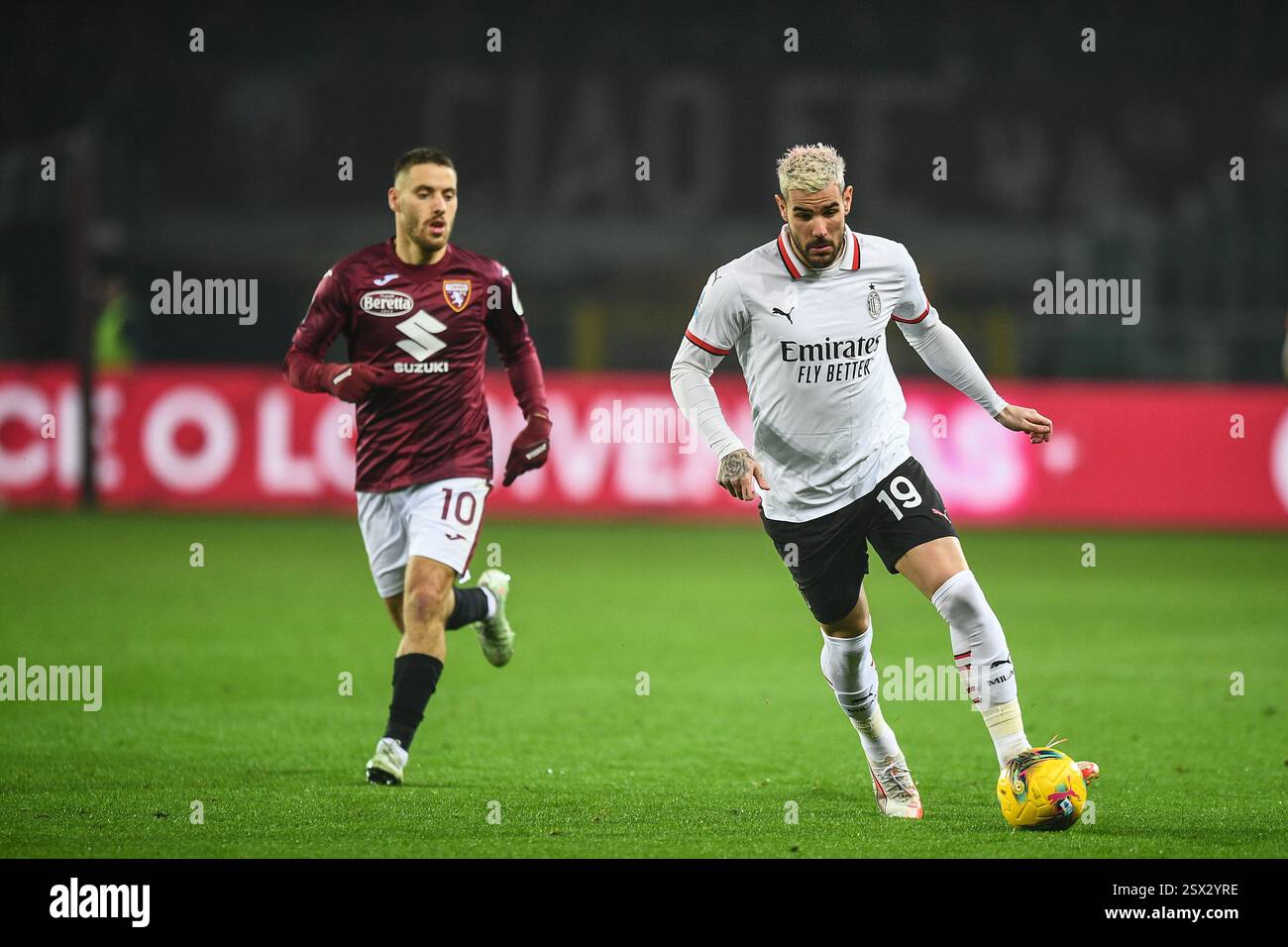Torino, Italia. 22nd Feb, 2025. AC Milan's Theo Hernandez during the ...