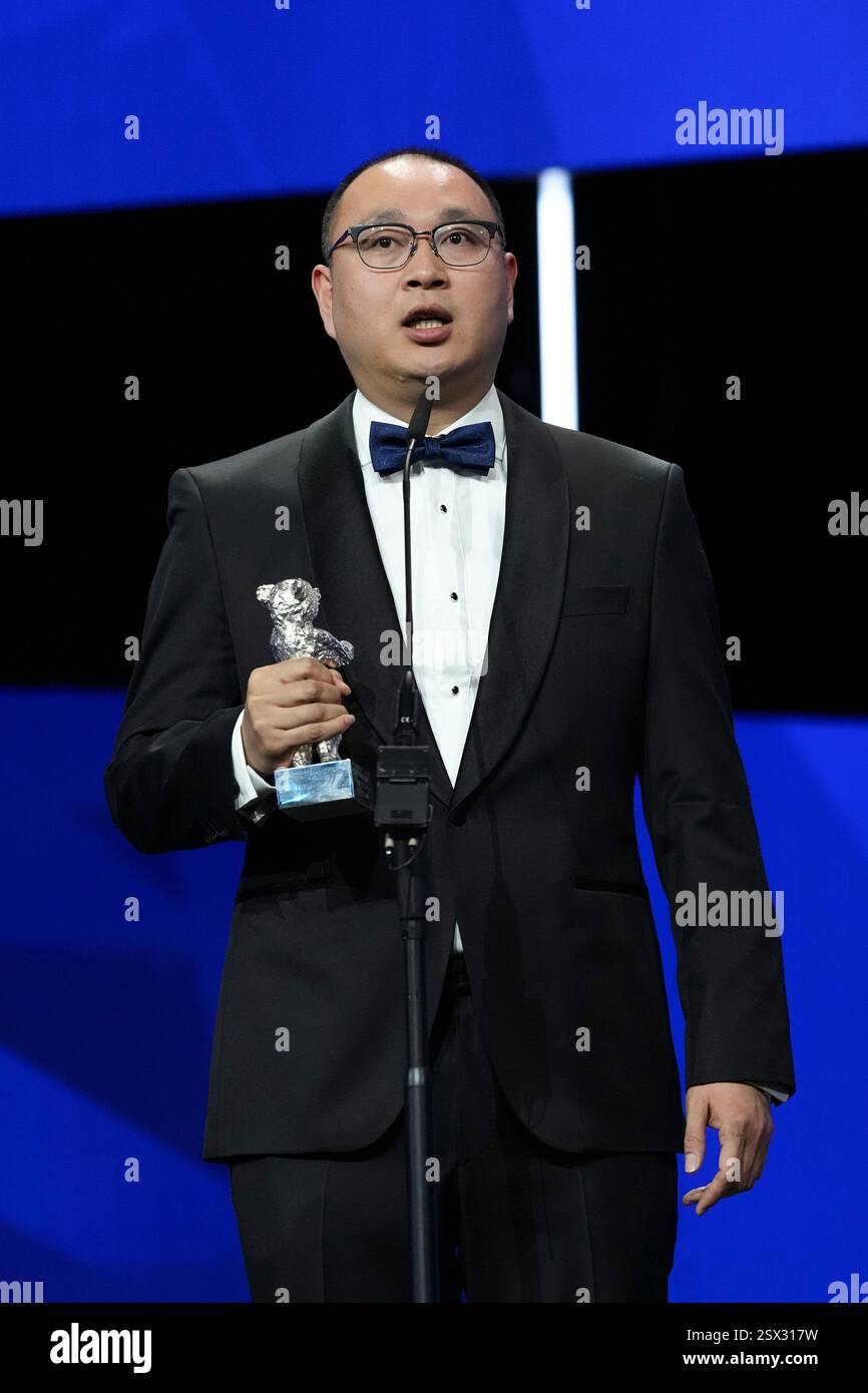 Meng Huo accepts the Silver Bear for best director for the film 'The ...