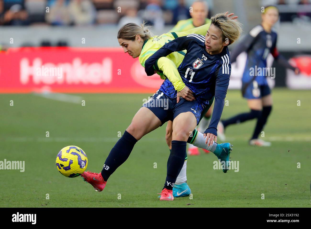 Australia midfielder Katrina Gorry, left, and Japan forward Mina Tanaka ...