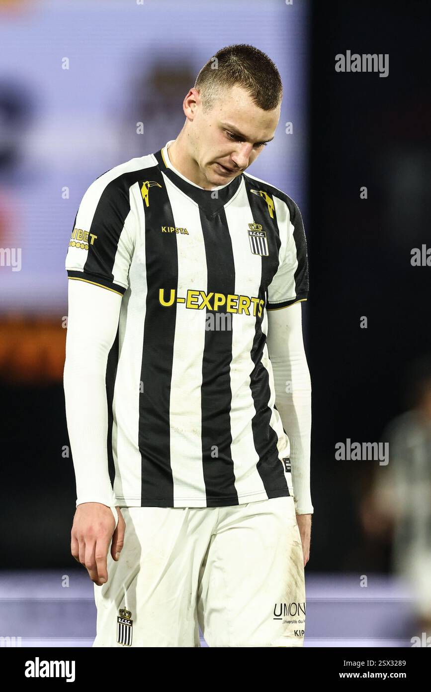 Westerlo, Belgium. 22nd Feb, 2025. Charleroi's Nikola Stulic pictured ...