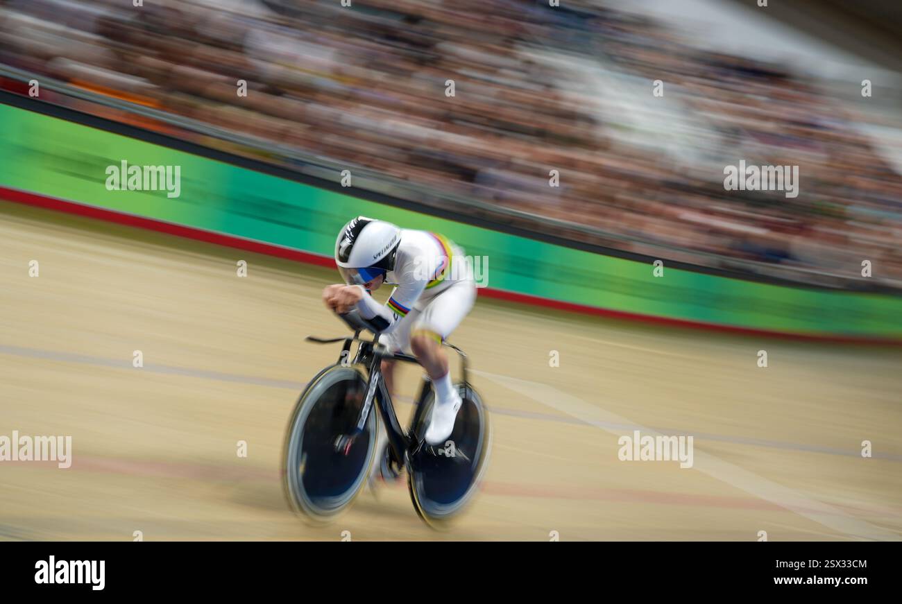 Archie Atkinson during the Men's Para C4 Individual Pursuit Final on ...