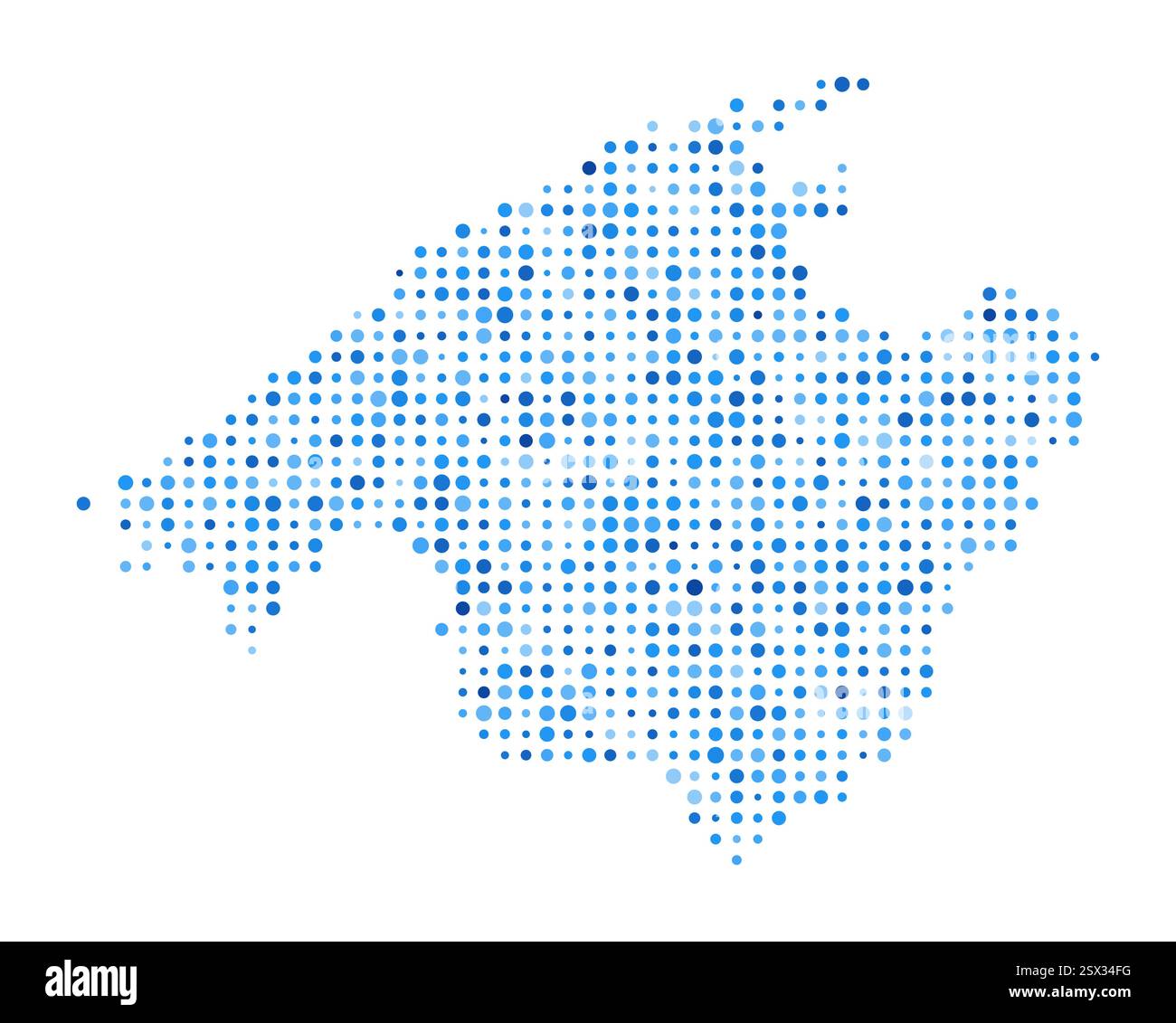Majorca dot map. Island digital style shape. Majorca vector image ...
