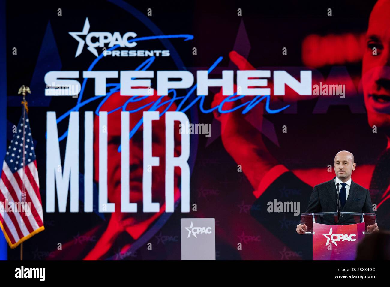 White House Deputy Chief of Staff Stephen Miller speaks at the 2025 ...
