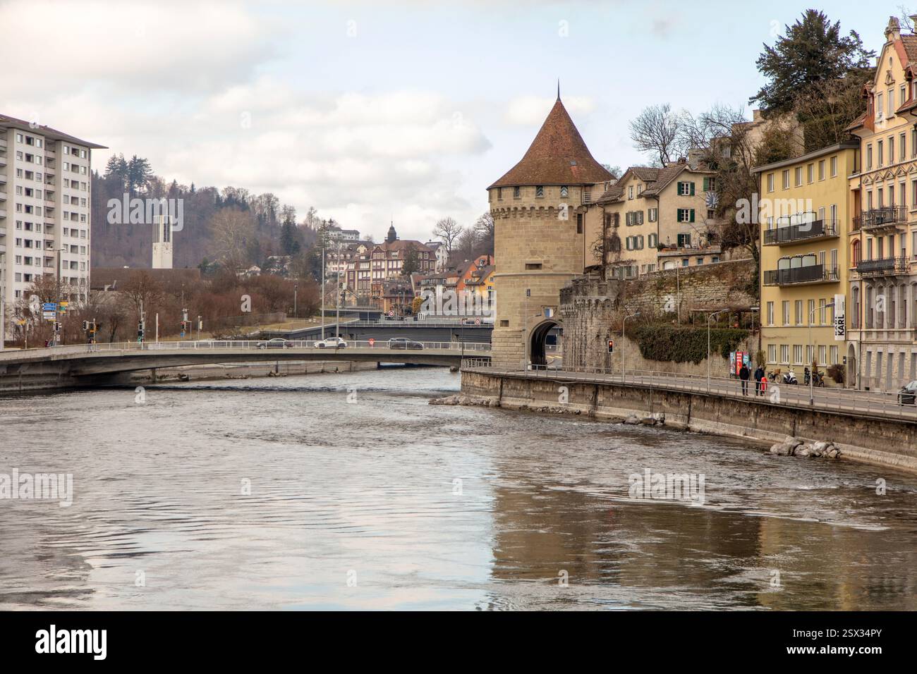 January 13, 2025. Switzerland, Lucerne. Historical and modern ...
