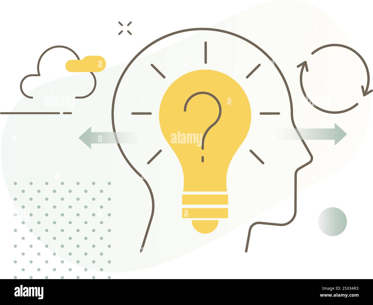 Unlock Ideas and Creative Potential with Curiosity - Stock Illustration ...