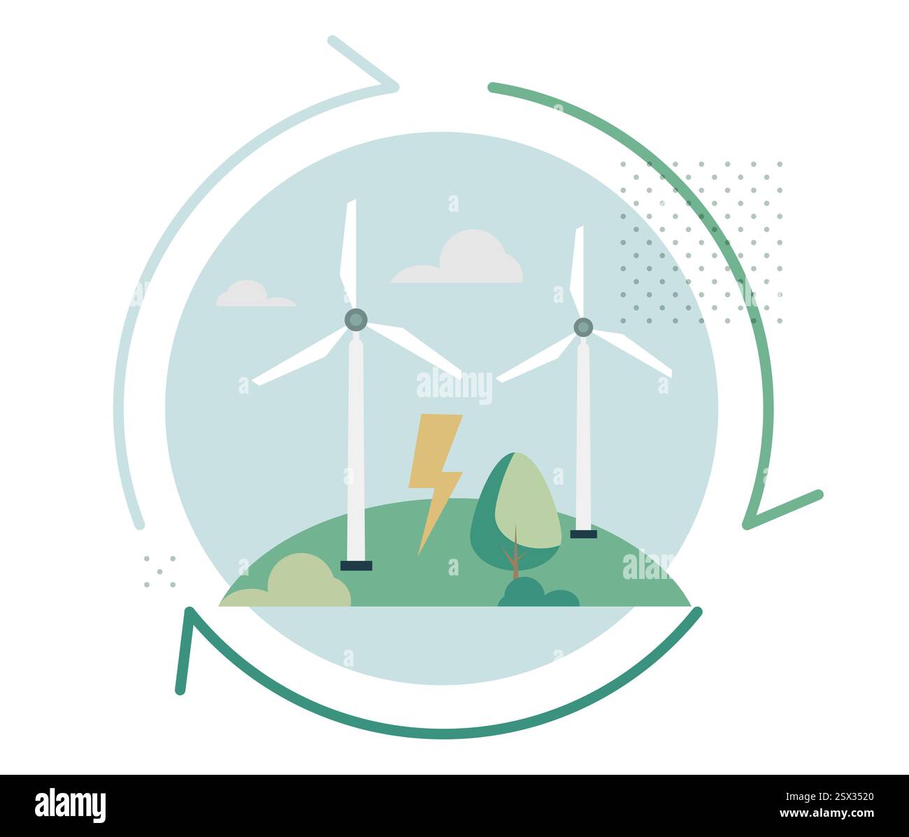 Renewable Energy Wind Turbine to Greener Future - Stock Illustration as EPS 10 File Stock Vector ...
