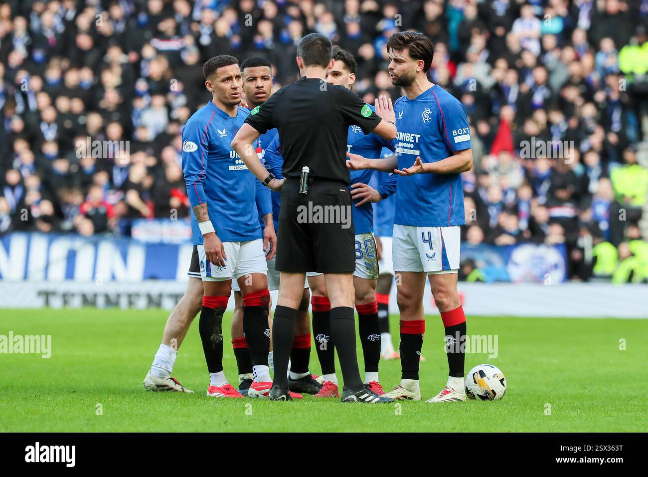 22 February 2025. Glasgow, UK. Rangers played St Mirren in a Scottish ...
