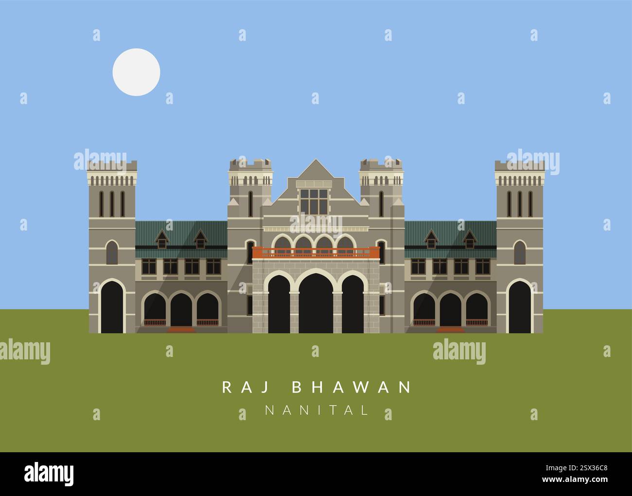 Raj Bhavan Nainital Uttarakhand - Stock Illustration as EPS 10 File ...