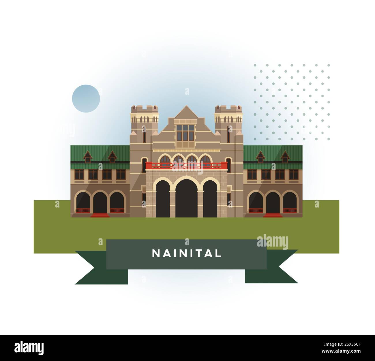 Raj Bhavan Nainital Uttarakhand - Stock Illustration as EPS 10 File ...