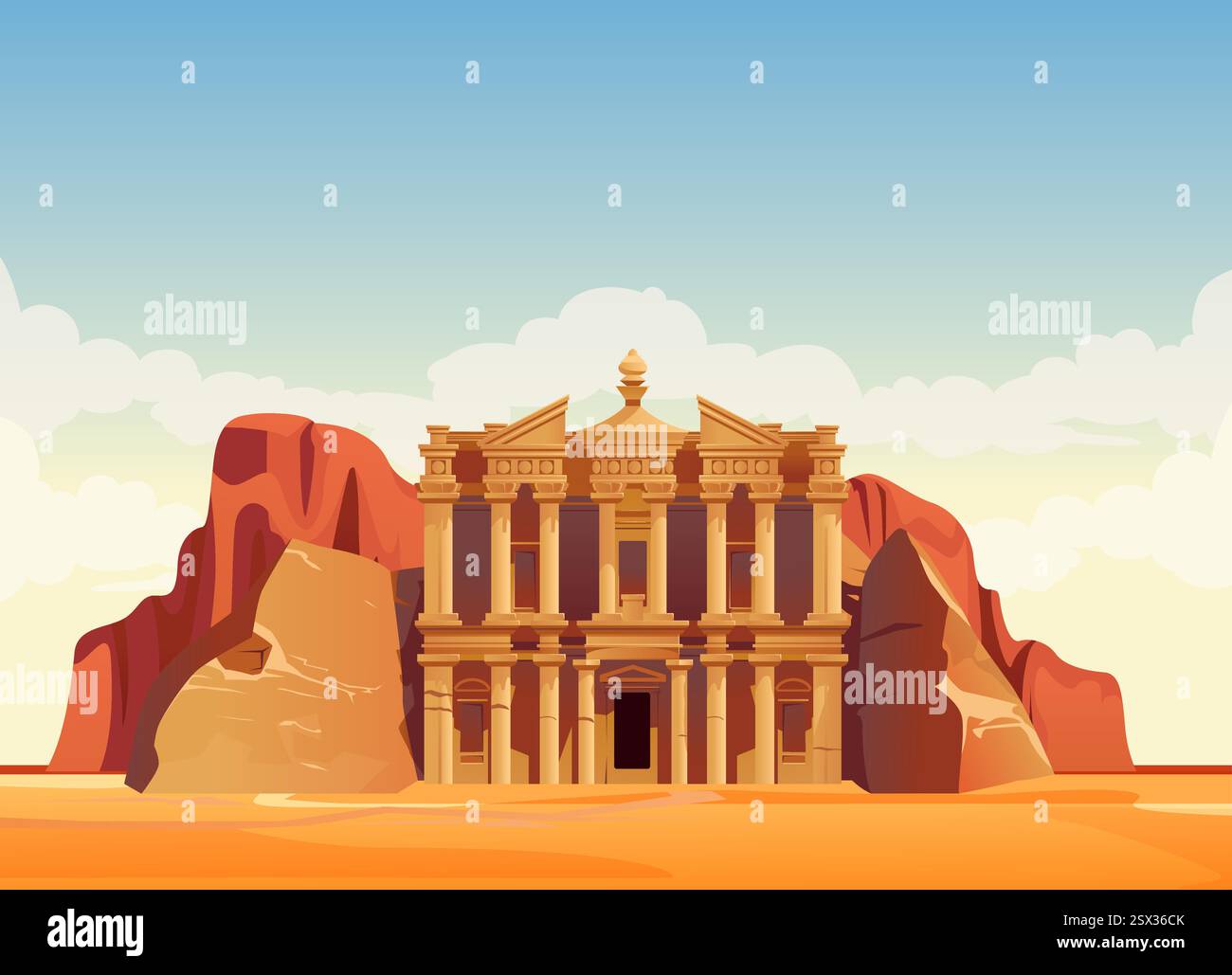 Petra also called the "Rose City" - Stock Illustration as EPS 10 file ...