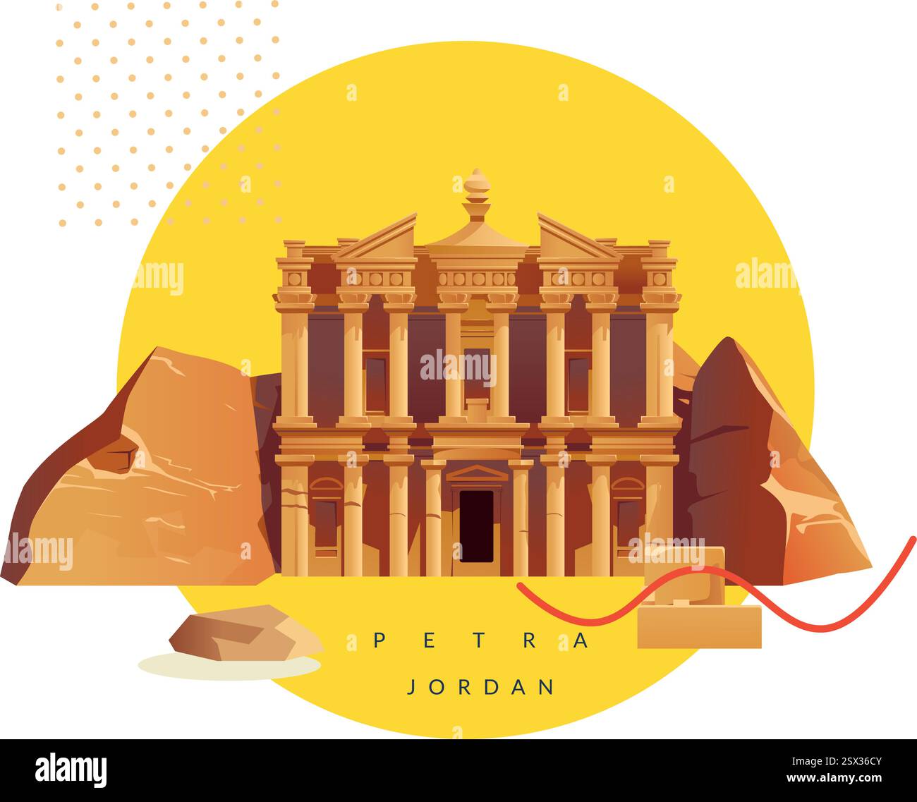 Petra also called the "Rose City" - Stock Illustration as EPS 10 file ...