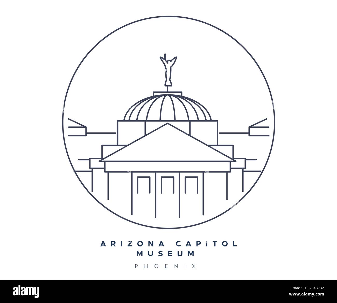 Arizona Capitol Museum - Phoenix - Stock Illustration as EPS 10 File ...