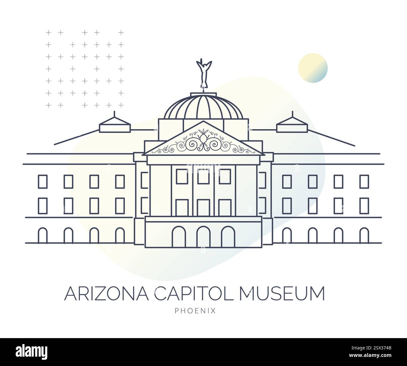 Arizona Capitol Museum - Phoenix - Stock Illustration as EPS 10 File ...