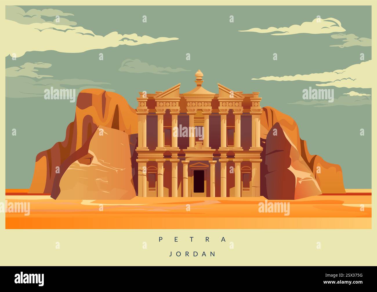 Petra also called the "Rose City" - Stock Illustration as EPS 10 file ...