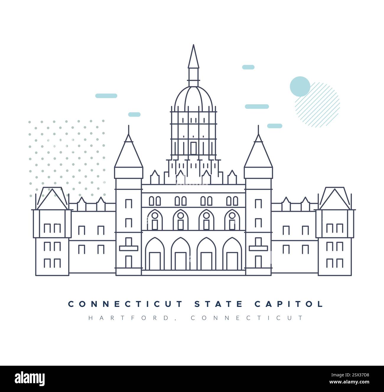 Connecticut State Capitol - Hartford - Stock Illustration as EPS 10 ...