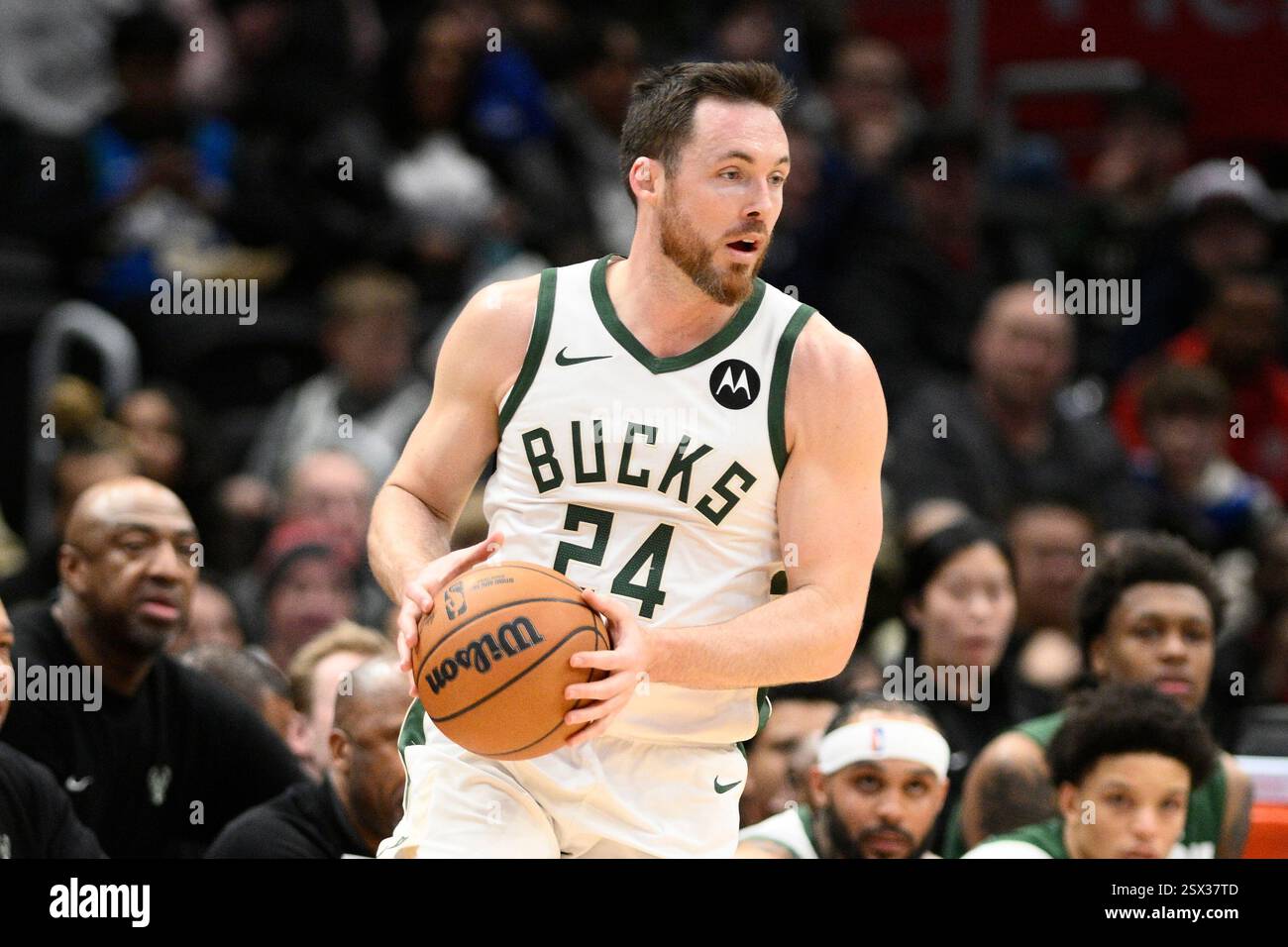 Milwaukee Bucks guard Pat Connaughton (24) in action during the first ...
