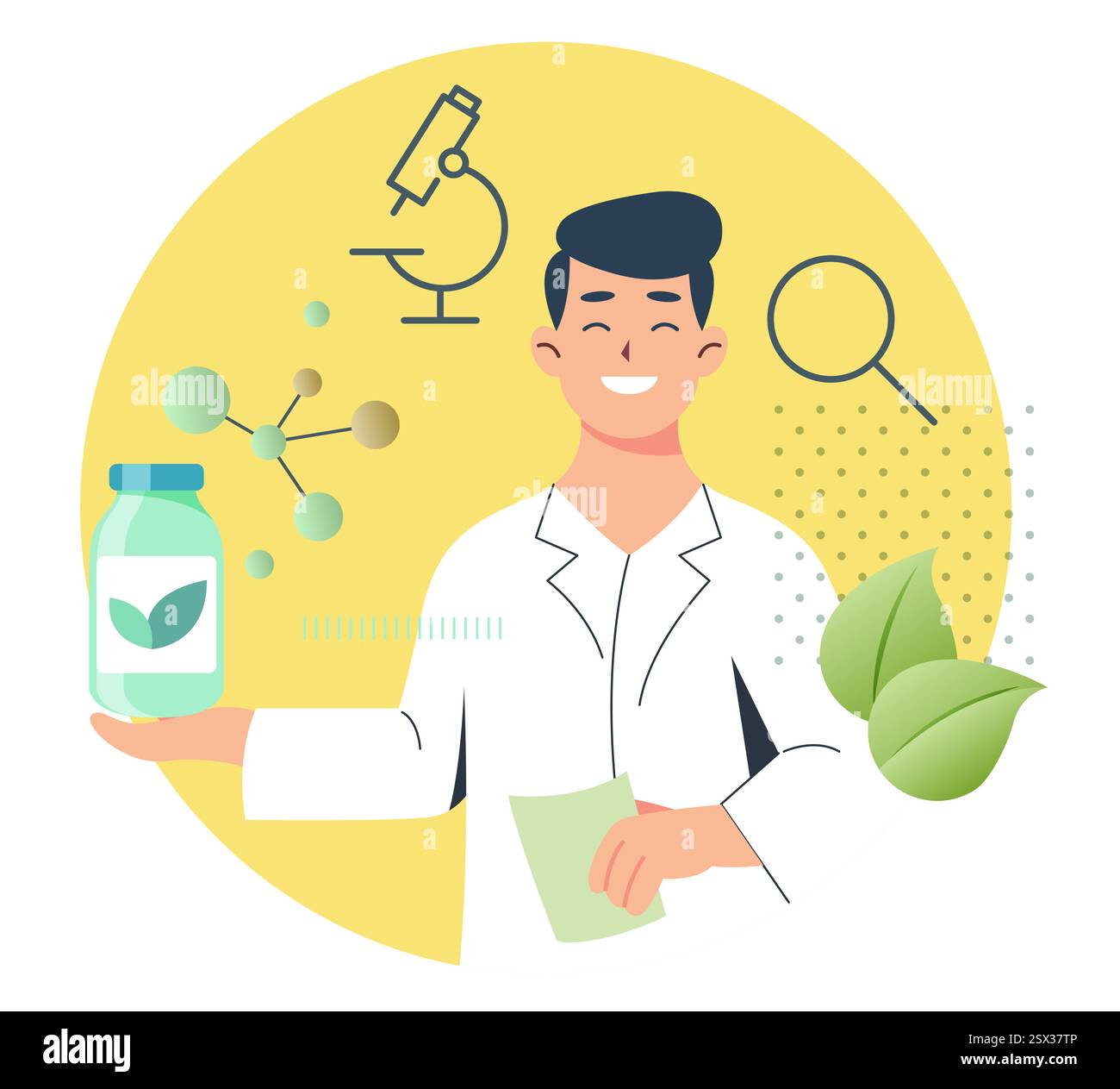 Pharmacist with Plant Based Pharmacy Drug Formulation - Stock ...