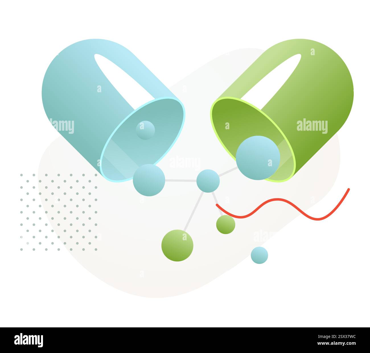 Open Capsule - Pharmacy Drug Formulation - Stock Illustration as EPS 10 ...
