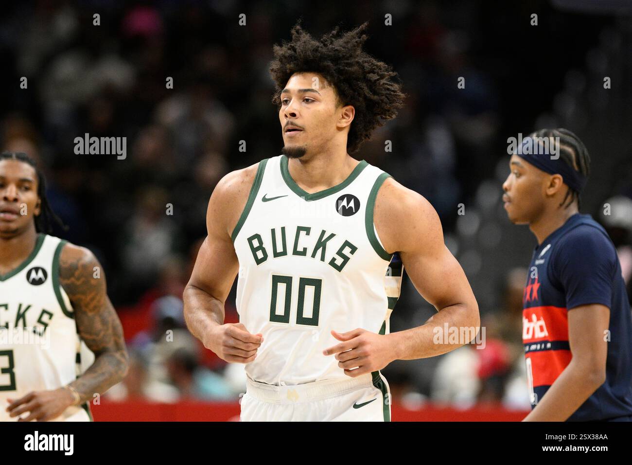 Milwaukee Bucks center Jericho Sims (00) in action during the first half of an NBA basketball ...