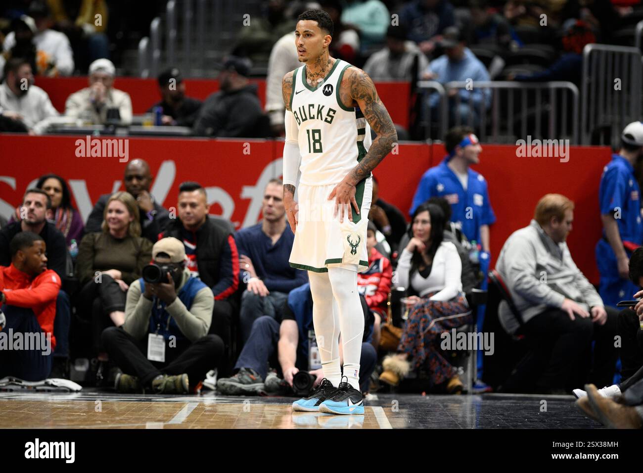 Milwaukee Bucks forward Kyle Kuzma (18) in action during the first half ...