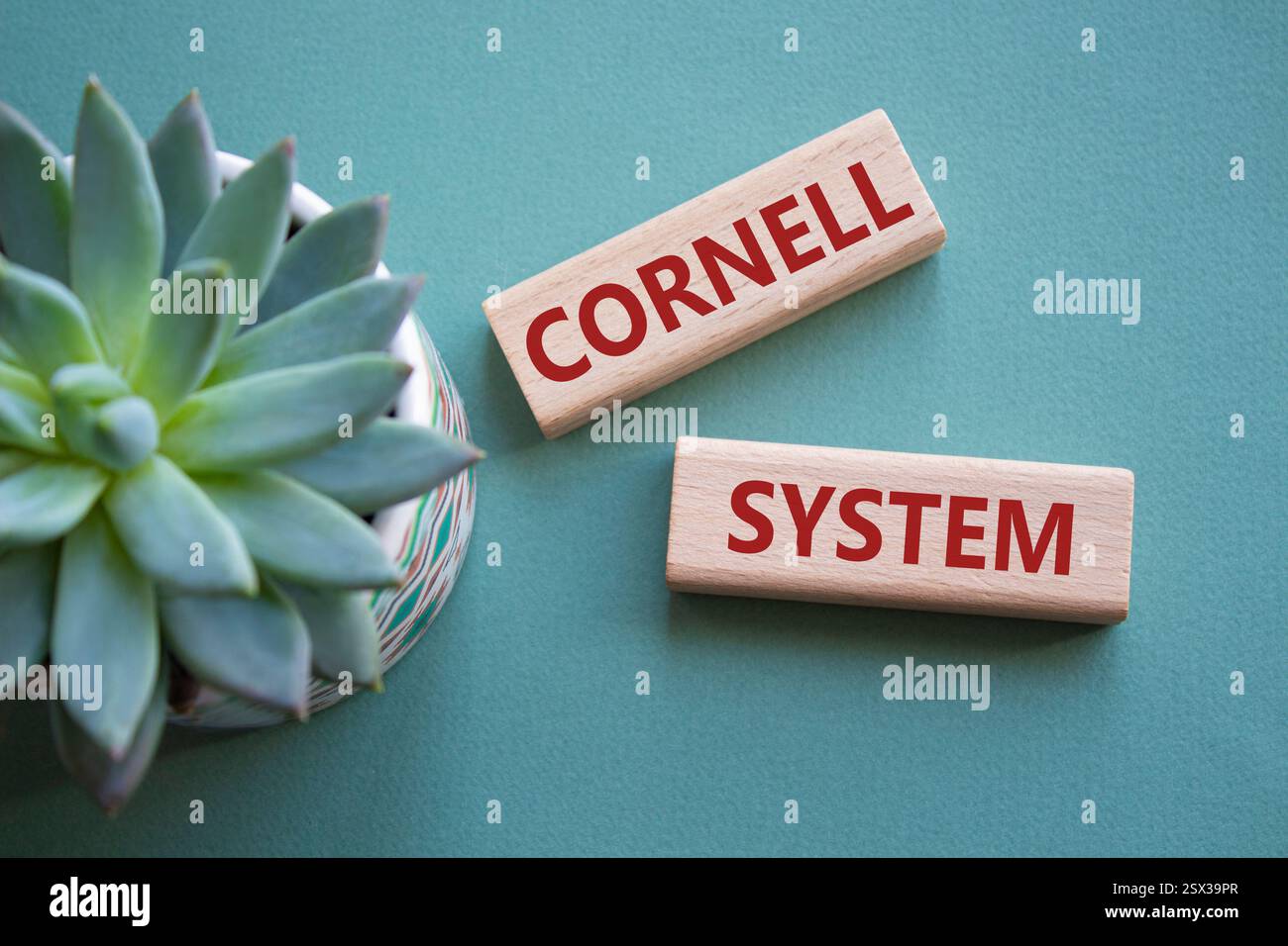Cornell system symbol. Concept word Cornell system on wooden blocks ...