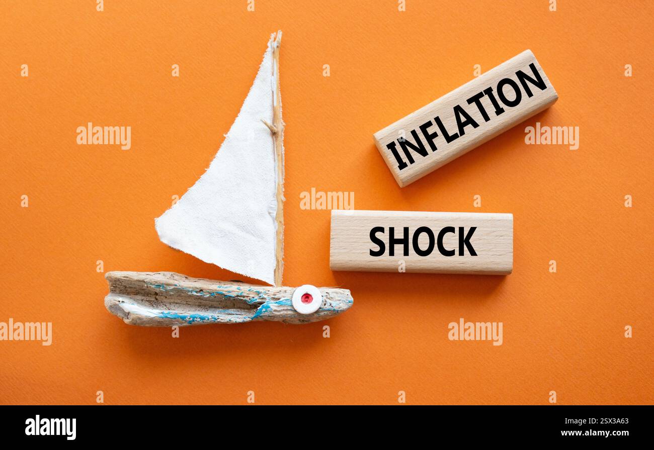 Inflation Shock symbol. Wooden blocks with words Inflation Shock ...