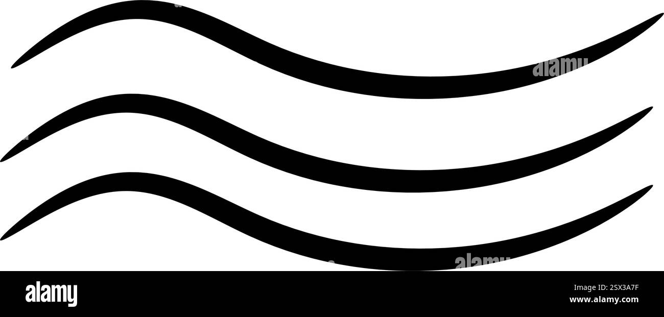 Curved wave icon showing a continuous flow, representing natural ...